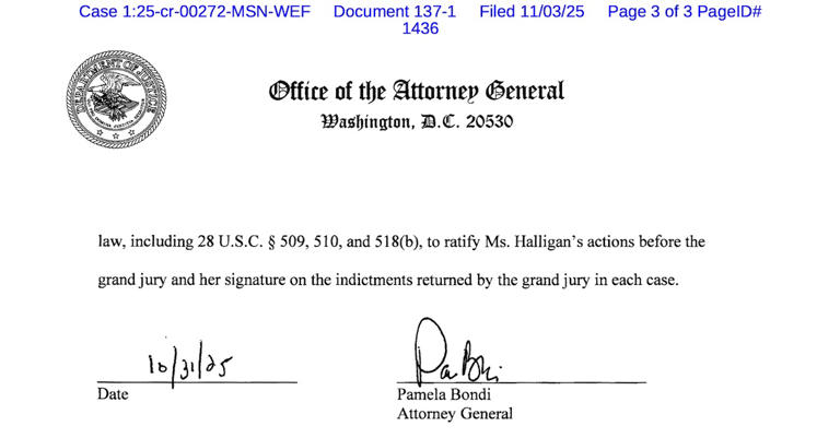 'Cured any arguable flaw': Bondi's DOJ says one simple Halloween trick ...