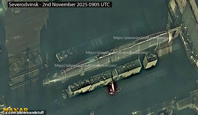 Satellite image shows Russia's new submarine - after Putin boasted of ...