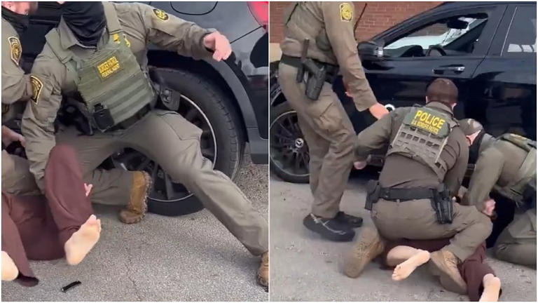 US Federal Agents Forcibly Drag Woman Out Of Car, Pin Her To Ground In ...