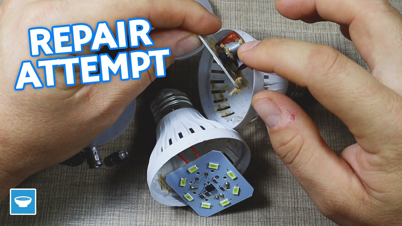 LED Bulb Repair Attempt Fails Due to Blown Capacitors