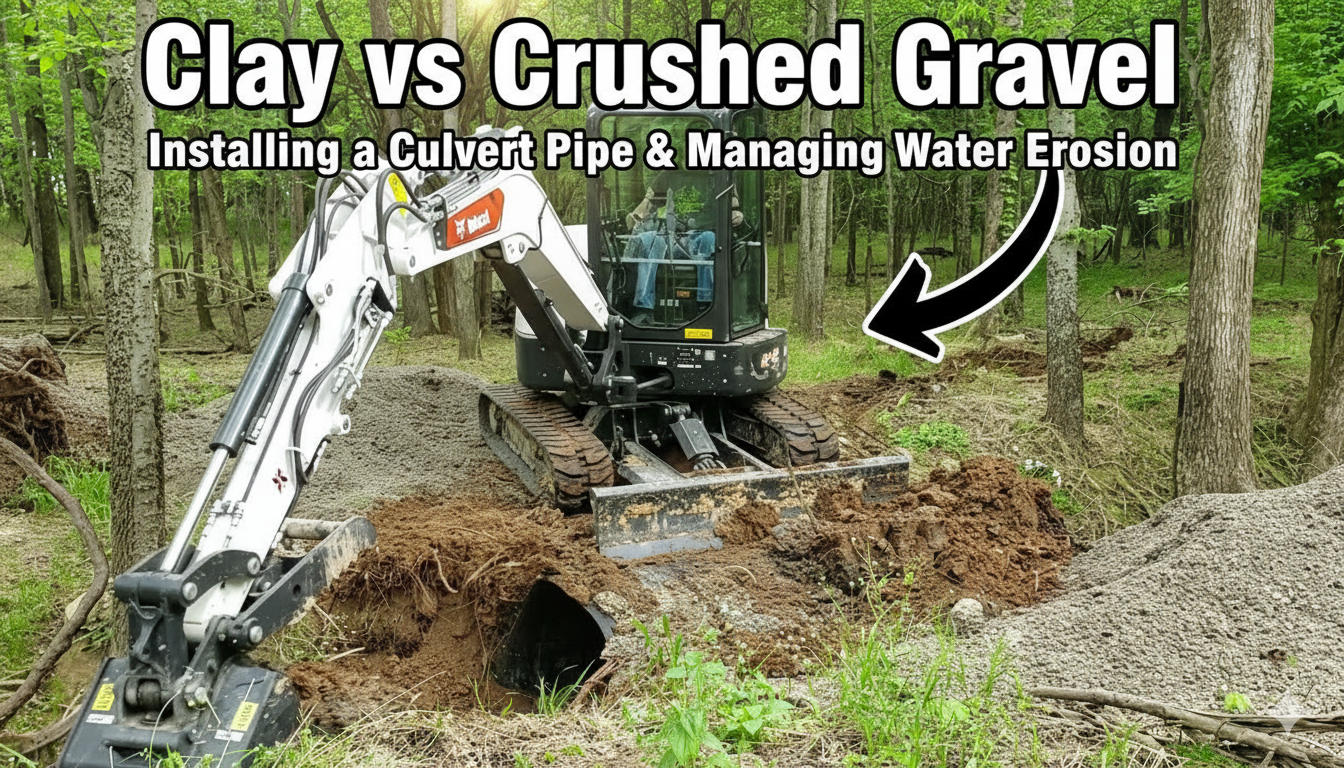 Clay vs Crushed Gravel – Installing a Culvert Pipe & Managing Water Erosion