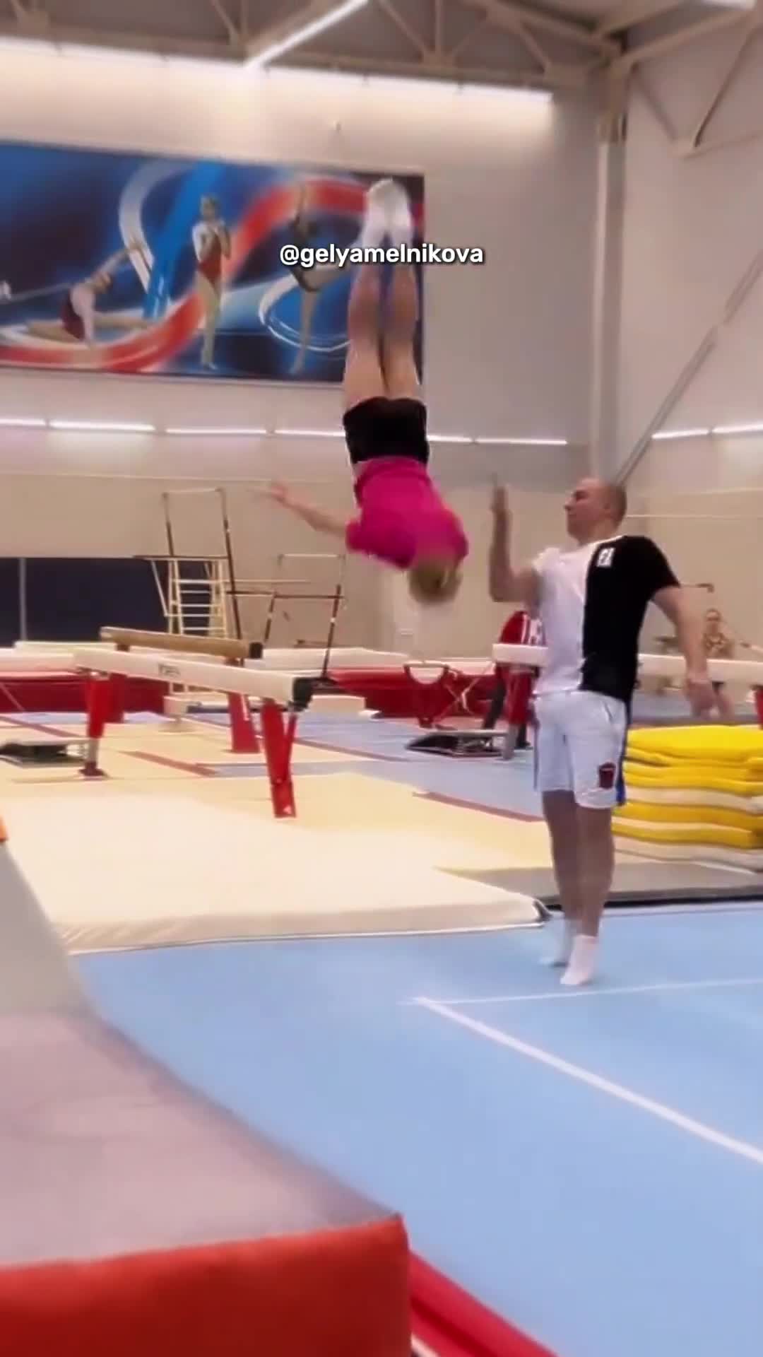 Working on her tumbling