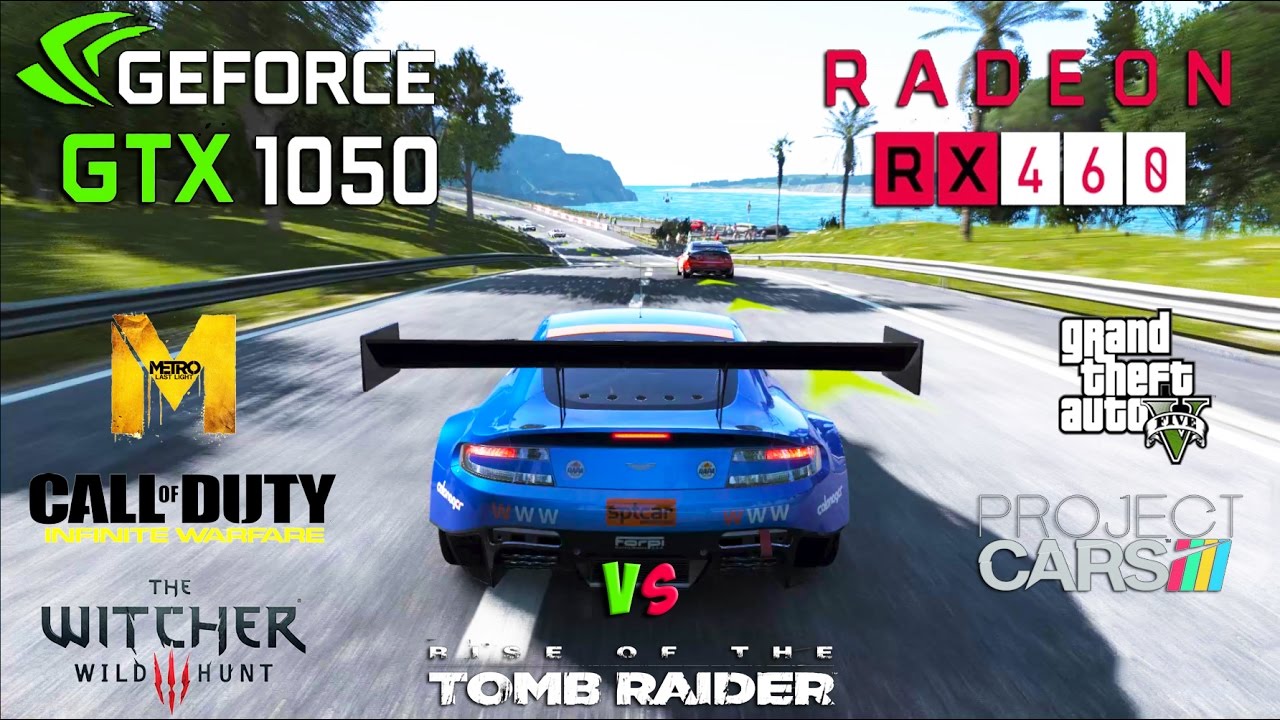 GTX 1050 vs RX 460 test in 6 games (FX 8350)