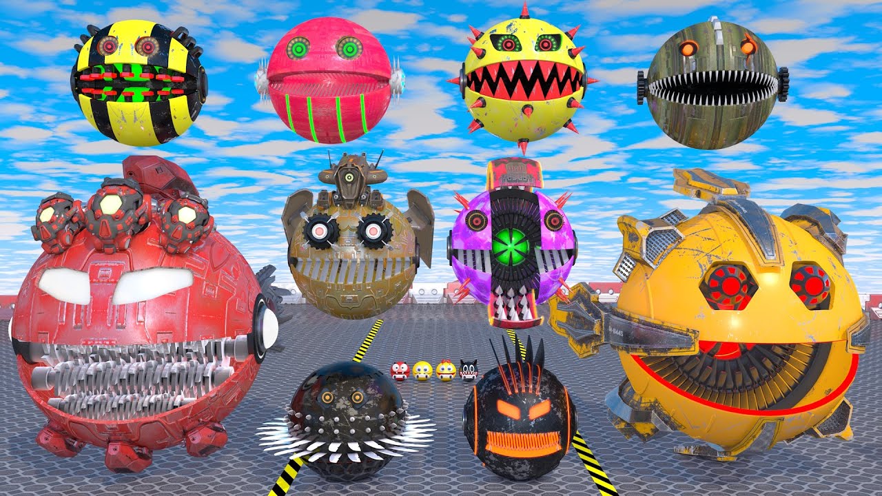 Robot wars in Pacman arena: Robot vs monster epic battle! #pacman # ...