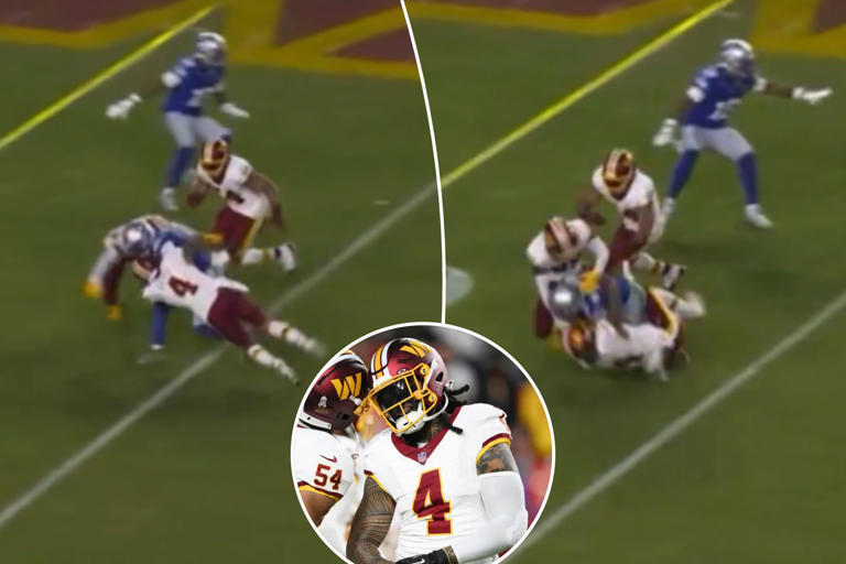 See the hip-drop tackle that got Commanders’ Frankie Luvu suspended