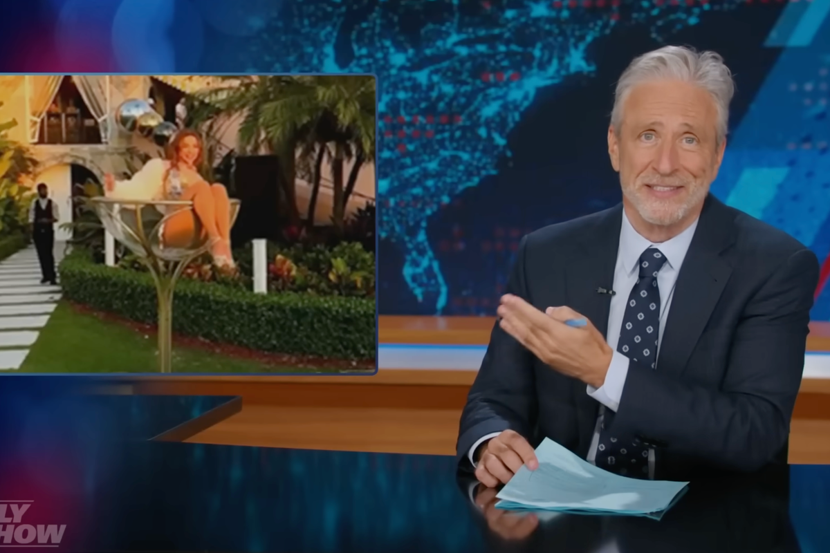 Jon Stewart rails against Trump over Great Gatsby Halloween bash