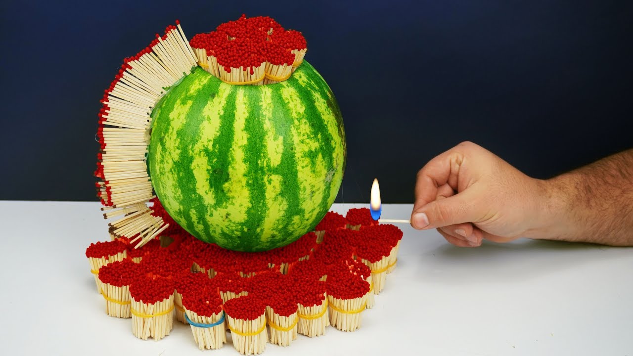 12 smart ideas and experiment: Watermelon vs 100000 matches