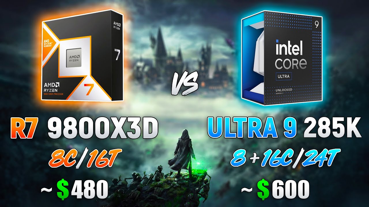 Ryzen 7 9800X3D vs Core Ultra 9 285K - Test in 10 games