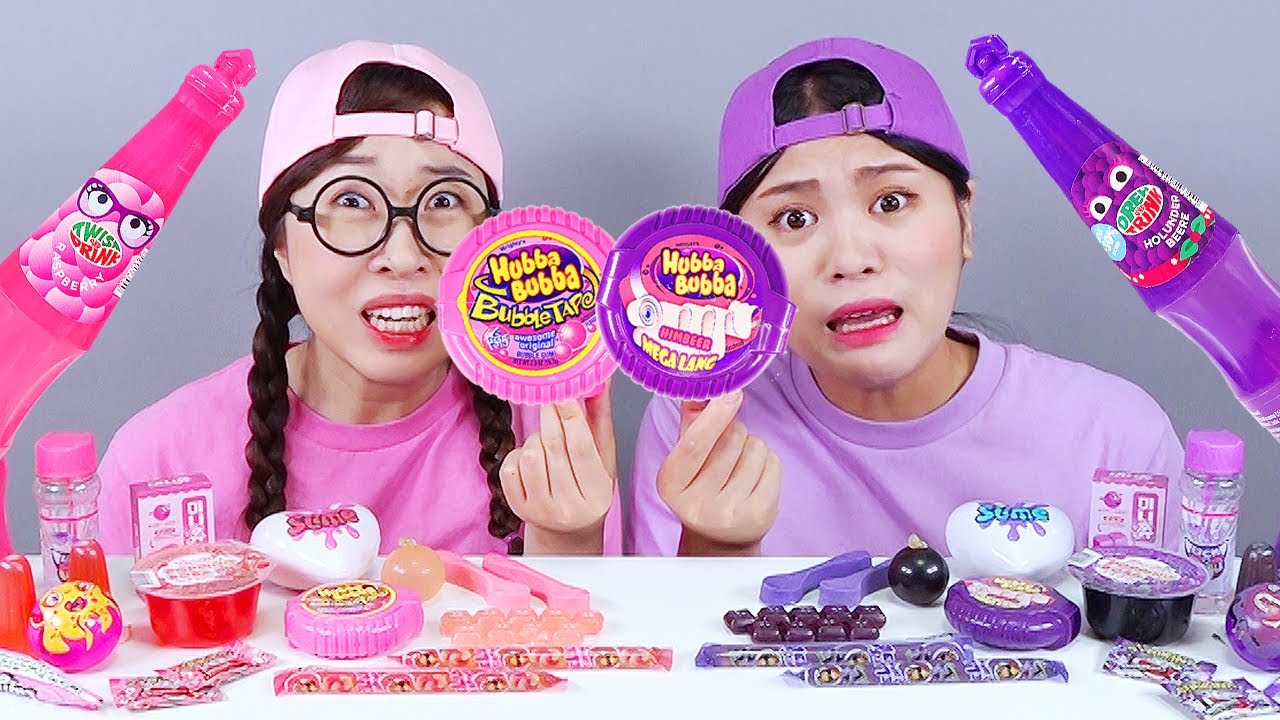 Tantangan jeli ungu vs jeli merah muda DONA