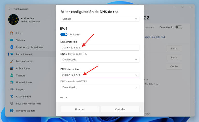 Cómo cambiar los servidores DNS en Windows 11 (Google, Cloudflare ...