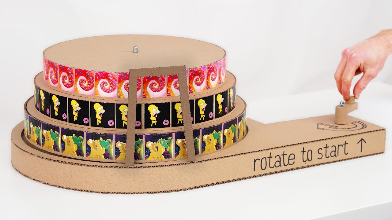 How to build a cardboard zoopraxiscope: DIY multi-tiered animation device!
