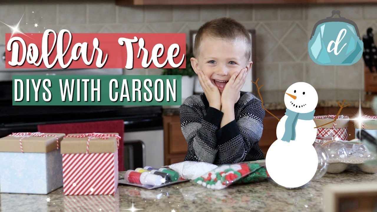 Dollar Tree Christmas DIYs with Carson ⛄️🎄 Easy snowmen ornaments for kids!