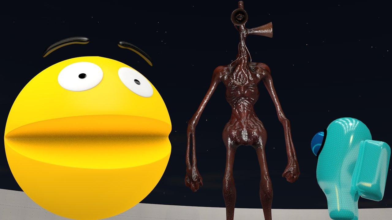 Pacman crazy maze adventure with Among Us and Siren Head