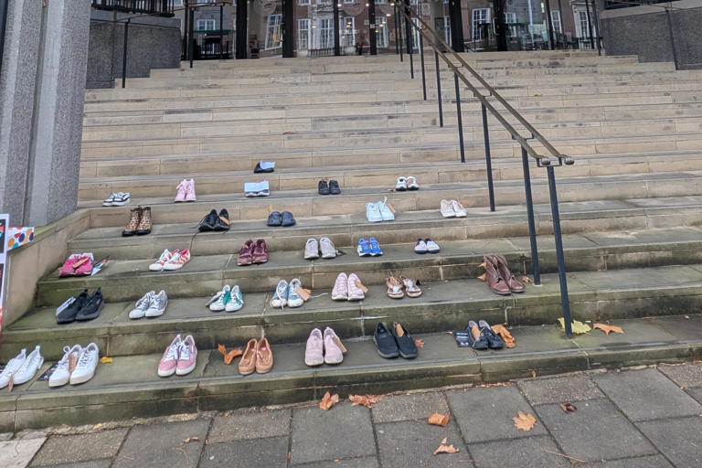 SEND protests: Shoes left outside Aylesbury building during peaceful ...