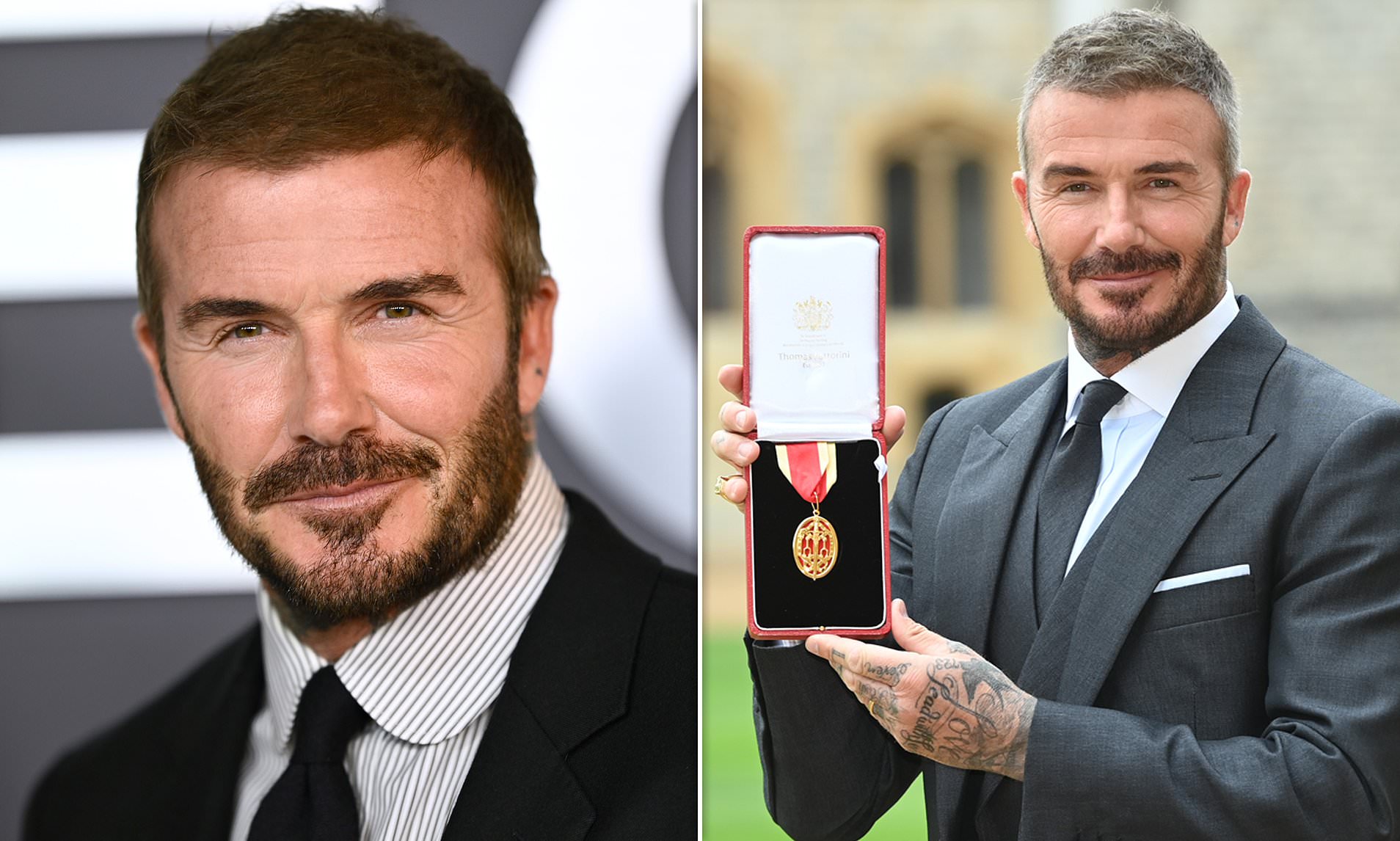 David Beckham finally embraces the greys as he ditches the hair dye to ...