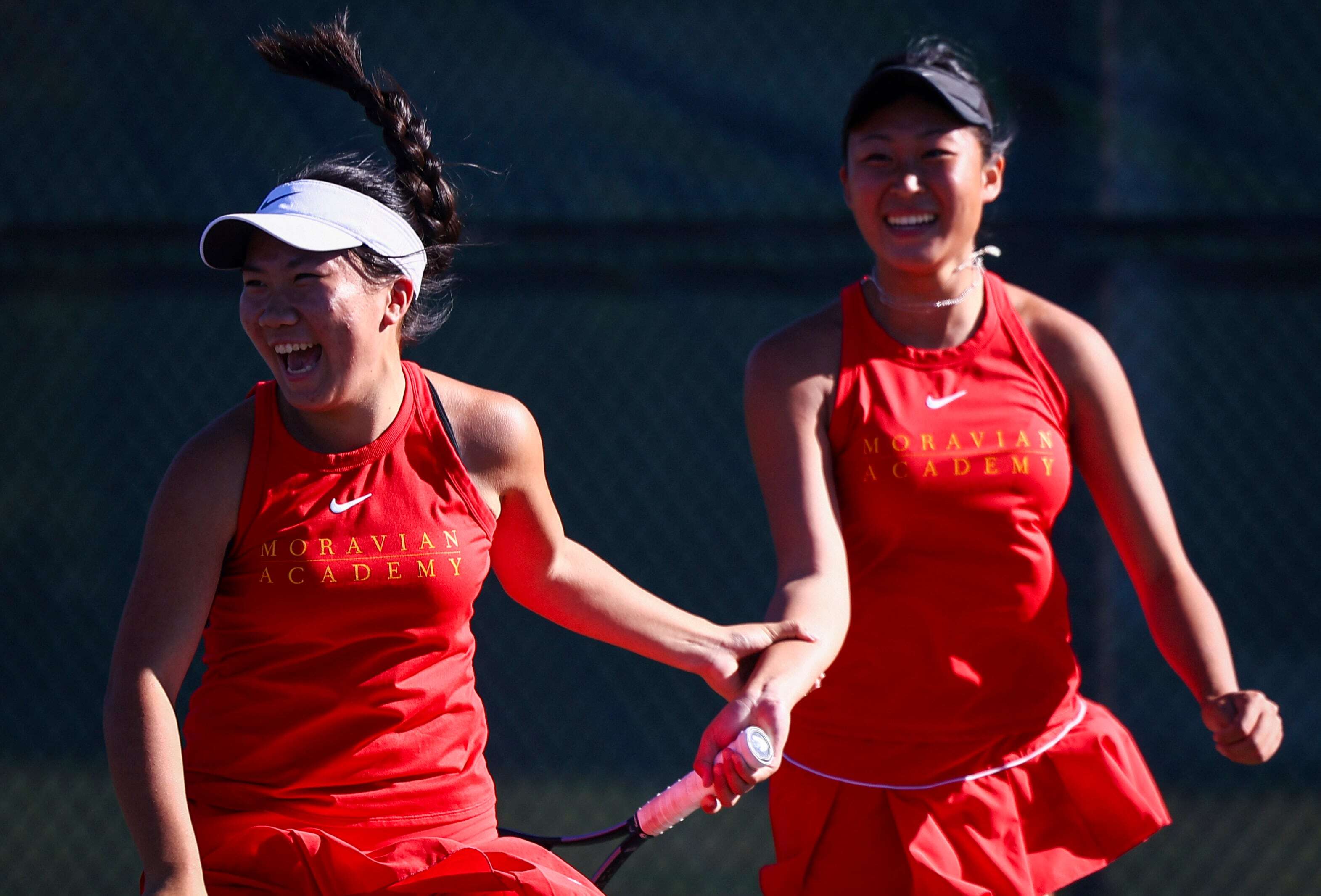 Moravian Academy girls tennis’ Li, Guo reach medal stand in state ...