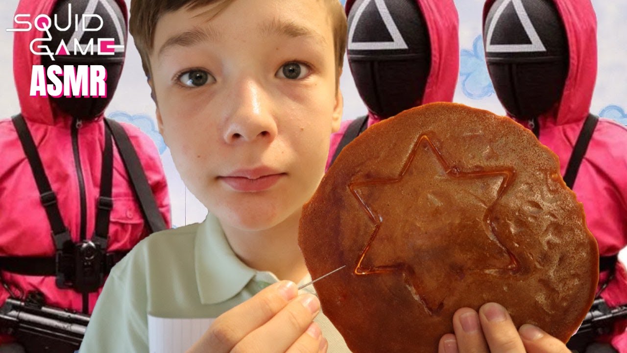 ASMR squid game cookie challenge