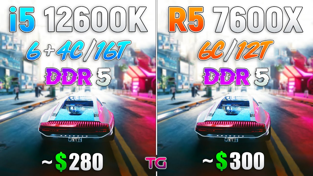 Ryzen 5 7600X vs Core i5 12600K - Test in 10 games
