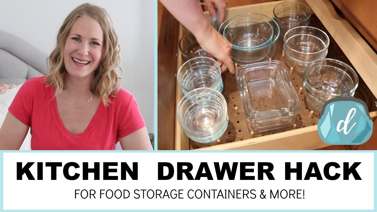 Kitchen organization | Drawer hack for food storage containers & more!