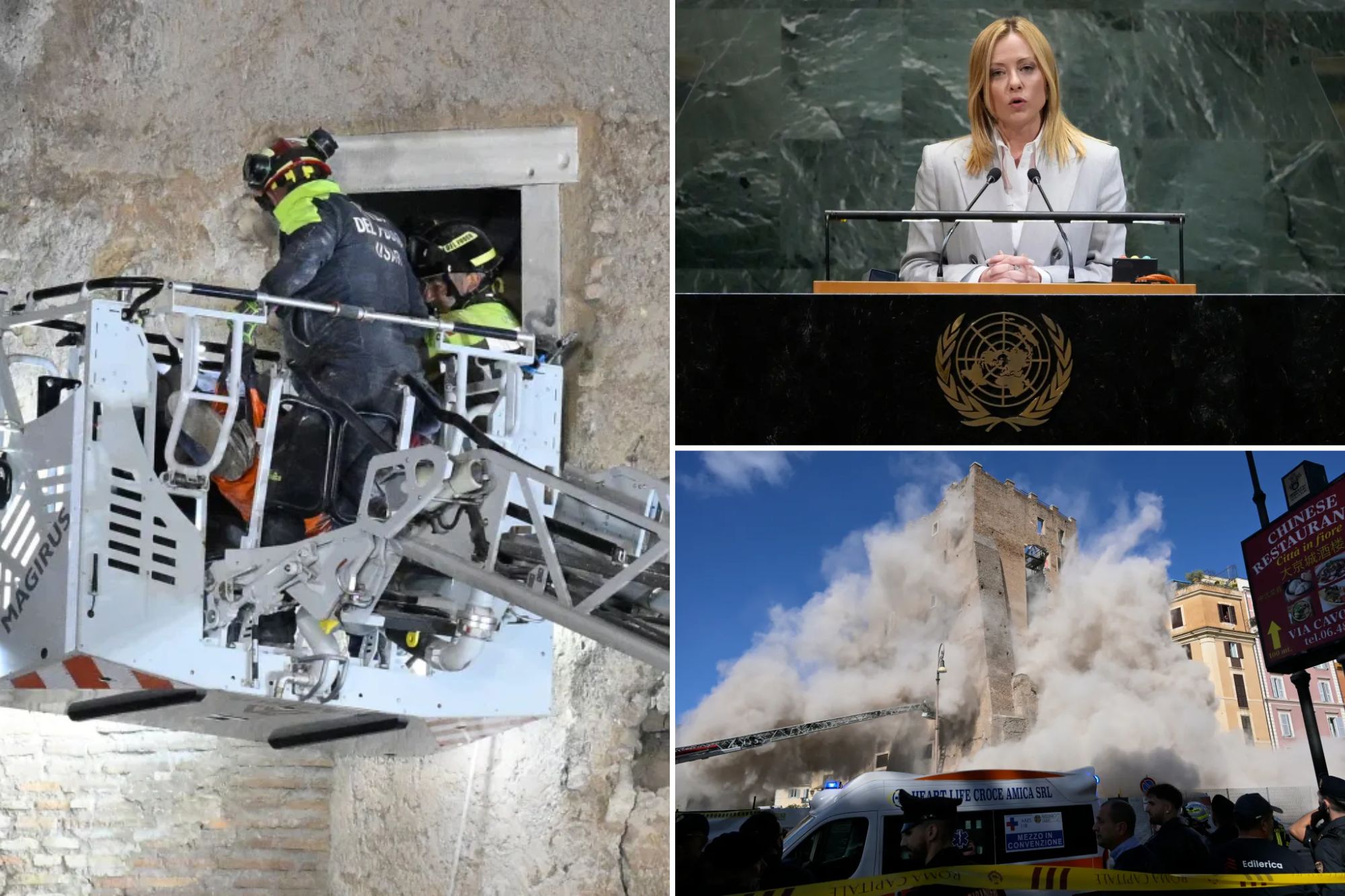 Worker dead after being pulled from rubble of collapsed Roman medieval ...