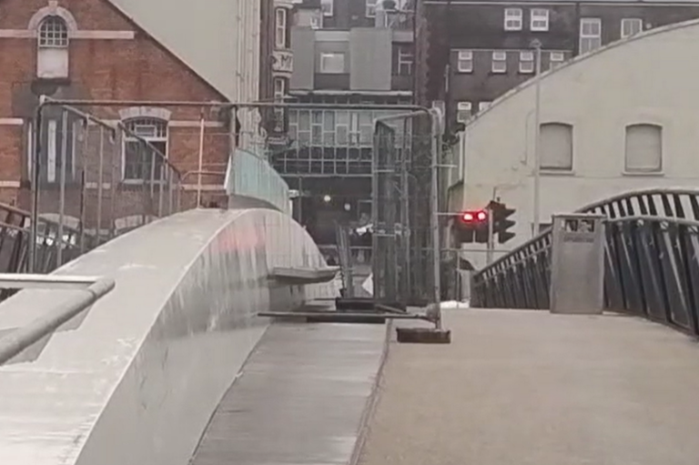 Damage by scissor lift joyriders closes Cork city bridge
