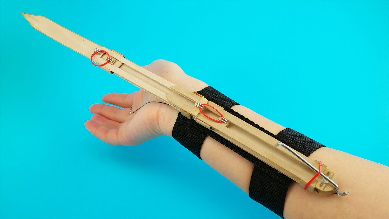 DIY retractable wrist blade — easy popsicle stick gadget tutorial!