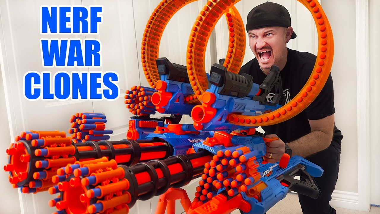 Nerf war clones: Xshot insanity battle!