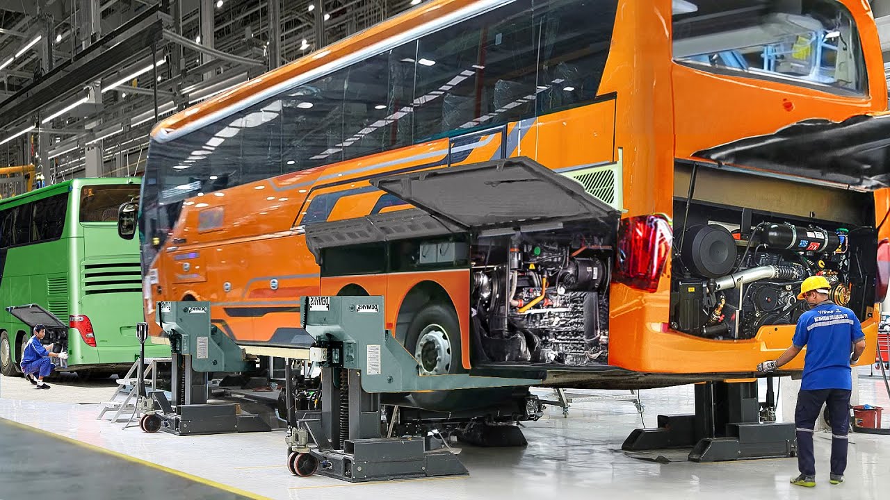 Exploring a contemporary Asian factory that manufactures city buses ...