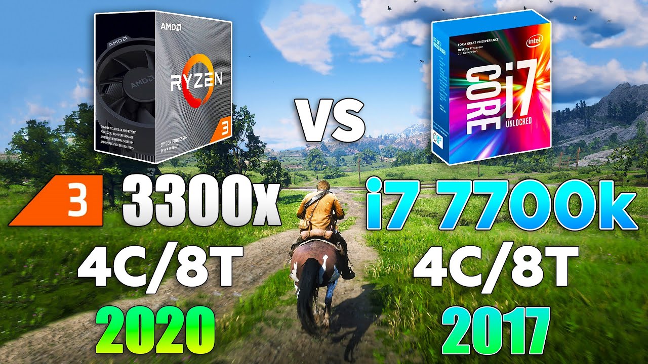 Ryzen 3 3300X vs Core i7 7700K test in 9 games