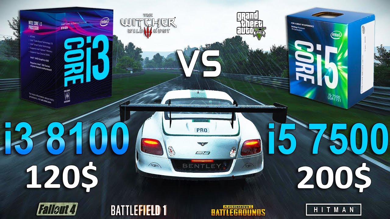 I3 8100 vs i5 7500 test in 7 games (GTX 1060)