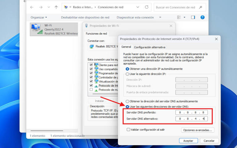 Cómo cambiar los servidores DNS en Windows 11 (Google, Cloudflare ...