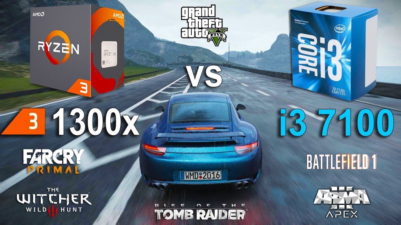 Ryzen 3 1300X vs I3 7100 test in 7 games (GTX 1060)