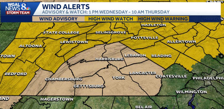 STRONG GUSTS EXPECTED | Wind advisory, high wind watch issued