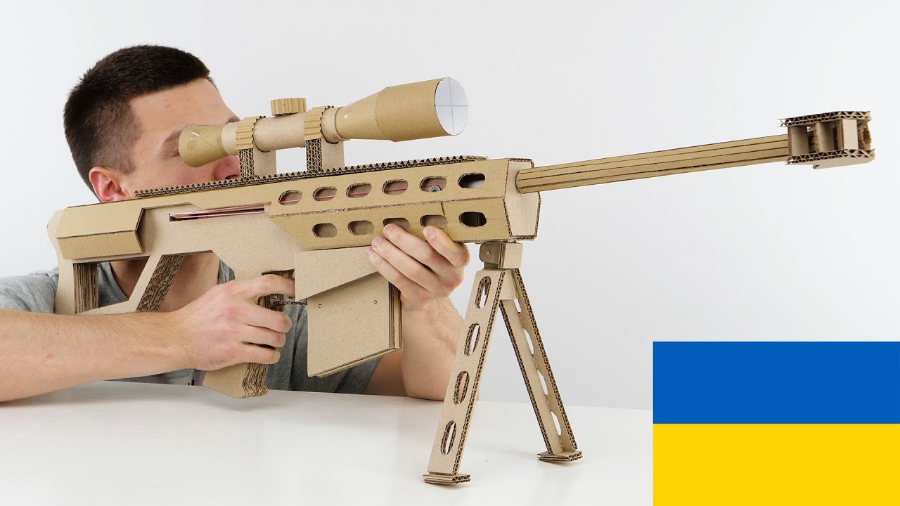 DIY cardboard sniper rifle: Step-by-step craft tutorial with working ...