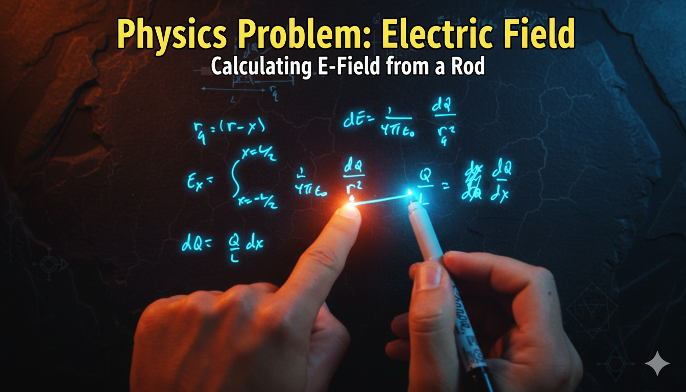 Finding the Electric Field due to a Charged Rod Along the Axis