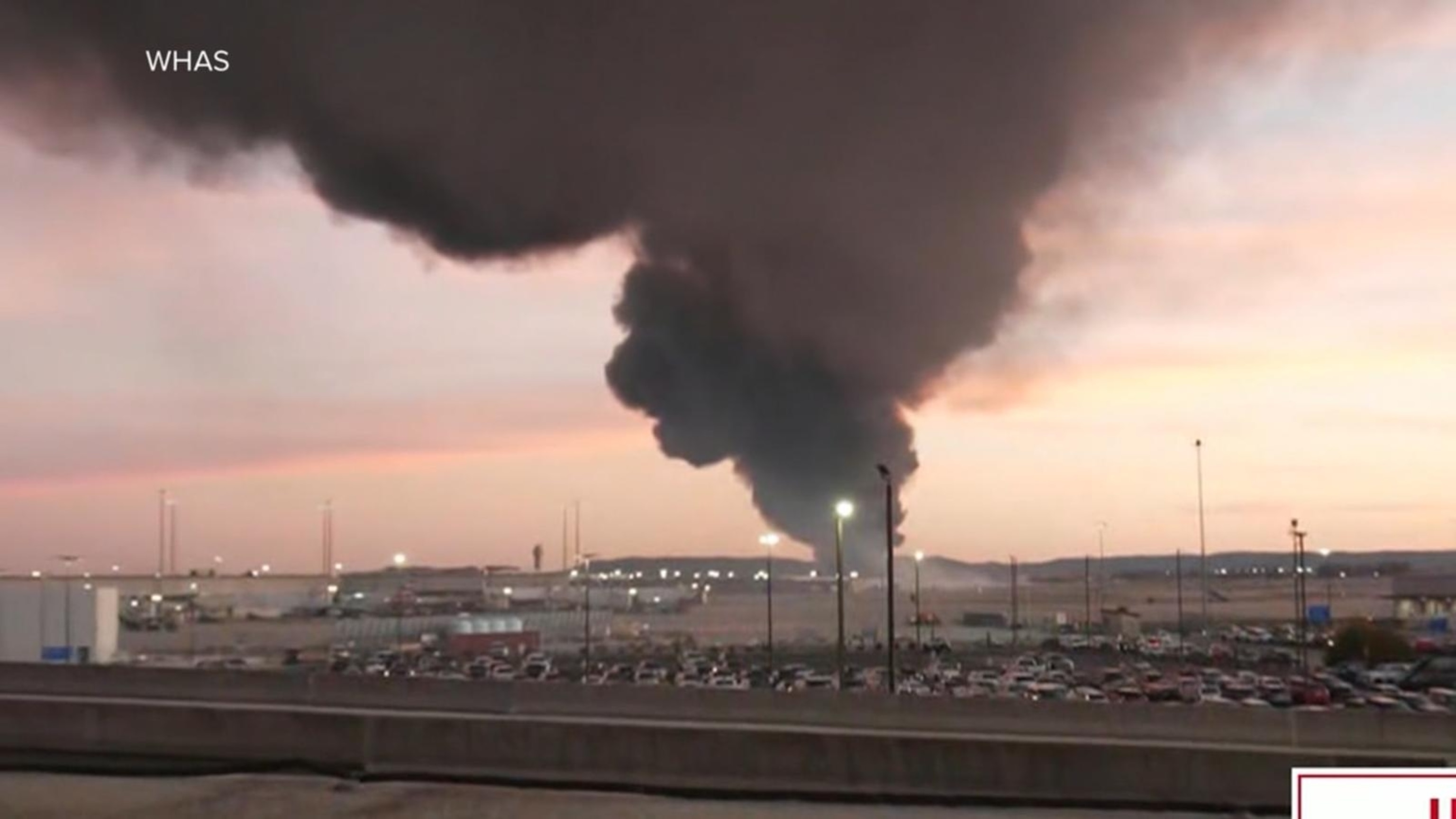 Massive fire after UPS plane crashes while departing Louisville airport ...