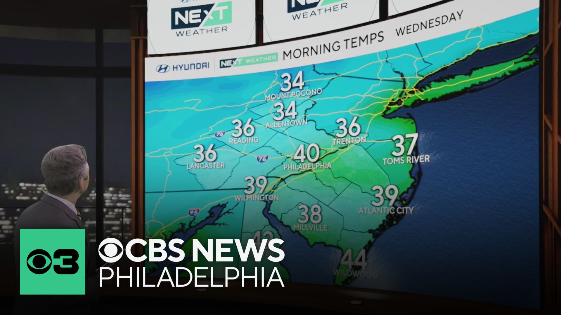 Cool Tuesday night in Philadelphia region, windy Wednesday