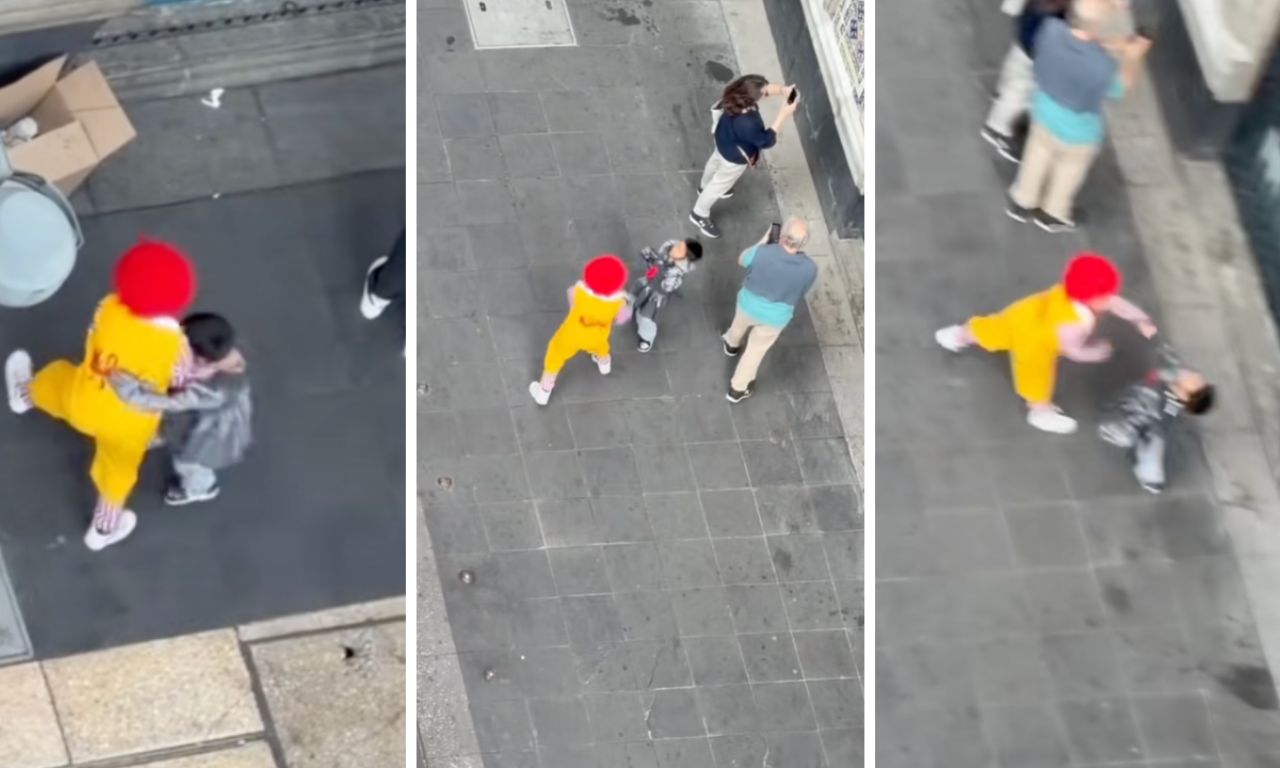 Captan una pelea entre Ronald McDonald y Pennywise en el Centro ...