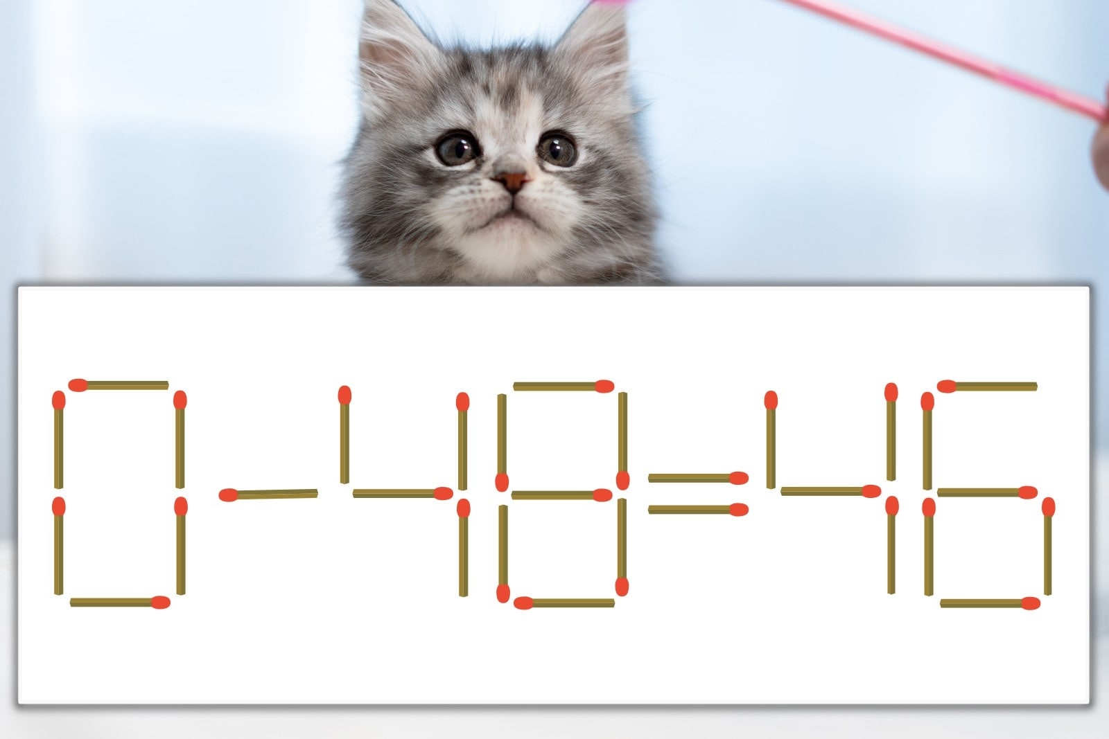 【マッチ棒パズル】正しい式にしよう！「0-48=46」【毎日脳トレ】
