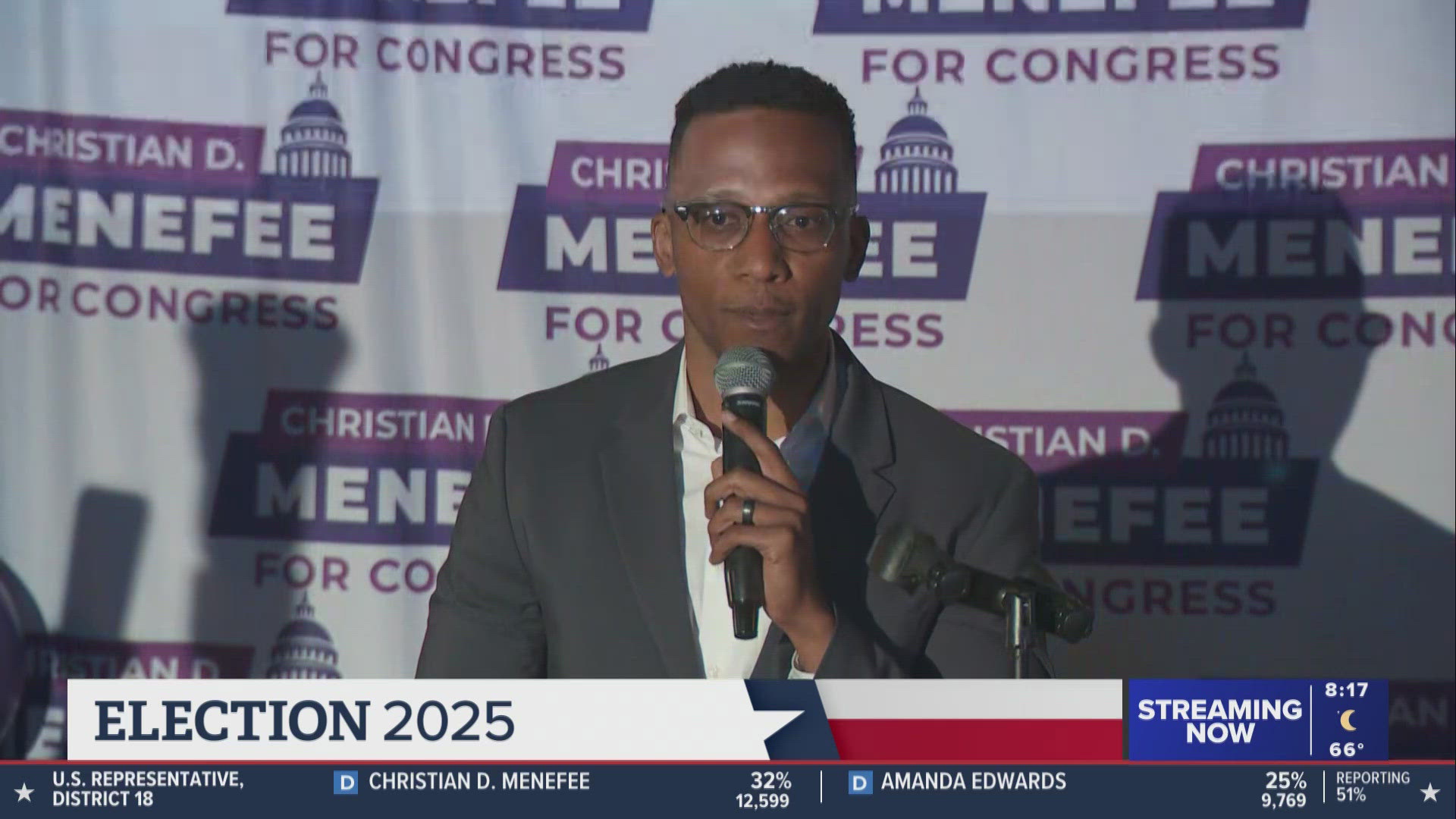LIVE: Christian Menefee speaks on election results | Texas politics