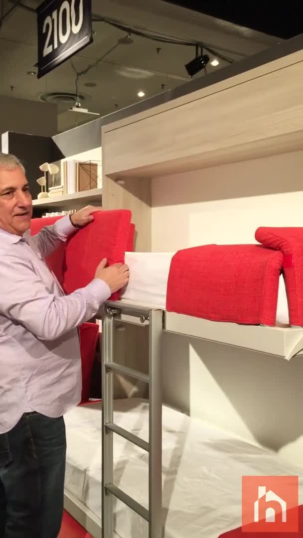 Space saving wall bunk bed system at ICFF 2015