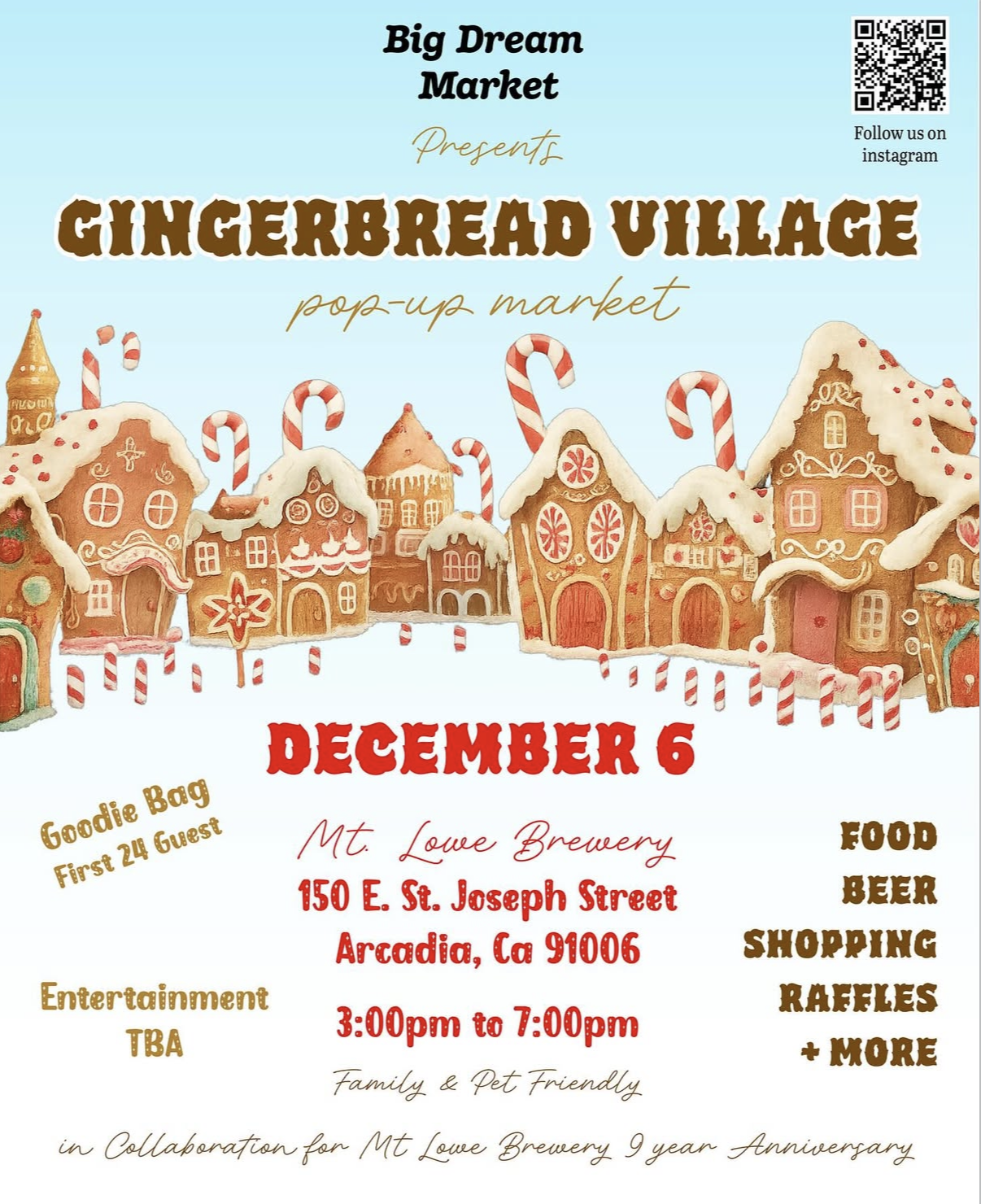 GINGERBREAD VILLAGE POP-UP MARKET, LA