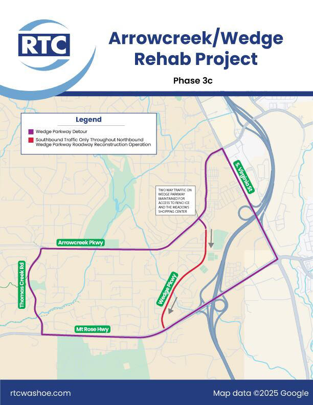 Northbound Wedge Parkway to close starting Wednesday