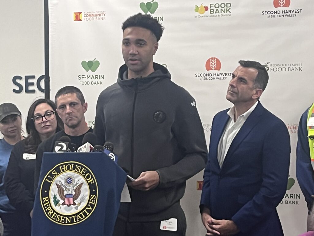 Bay Area basketball star, congressman call for food donations