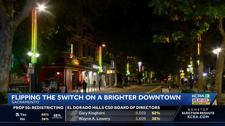 Downtown Sacramento shines with new LED lighting on K Street