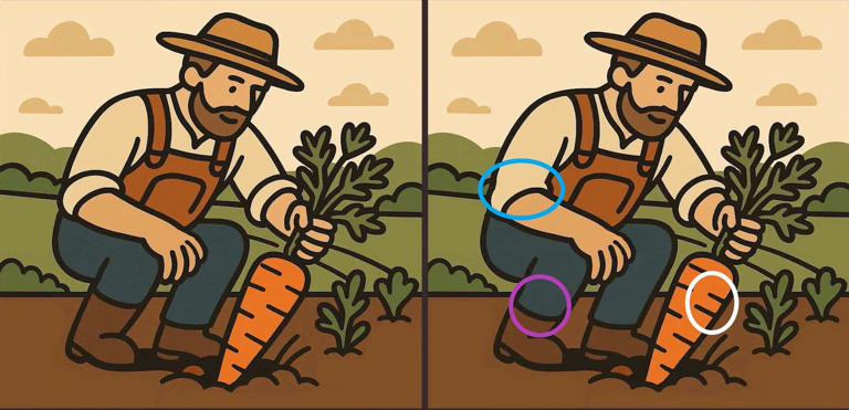 Spot the 3 Differences in Farmer Picking Carrots Beat the 19-Second ...