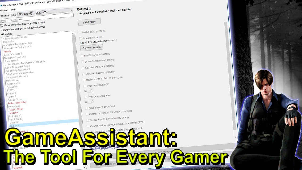 Game assistant - mejora tus juegos de Steam! - tutorial español