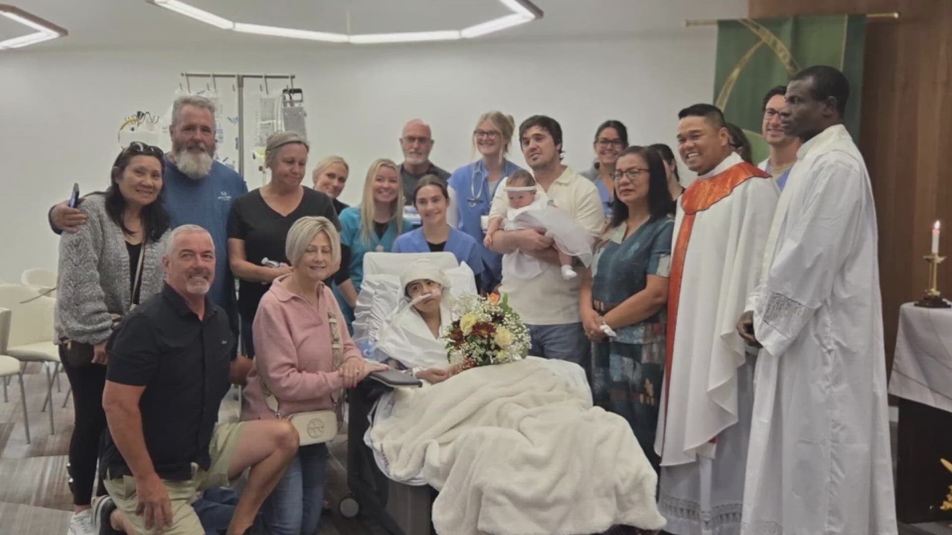 Young mom battling cancer celebrates wedding and baby’s baptism from ...