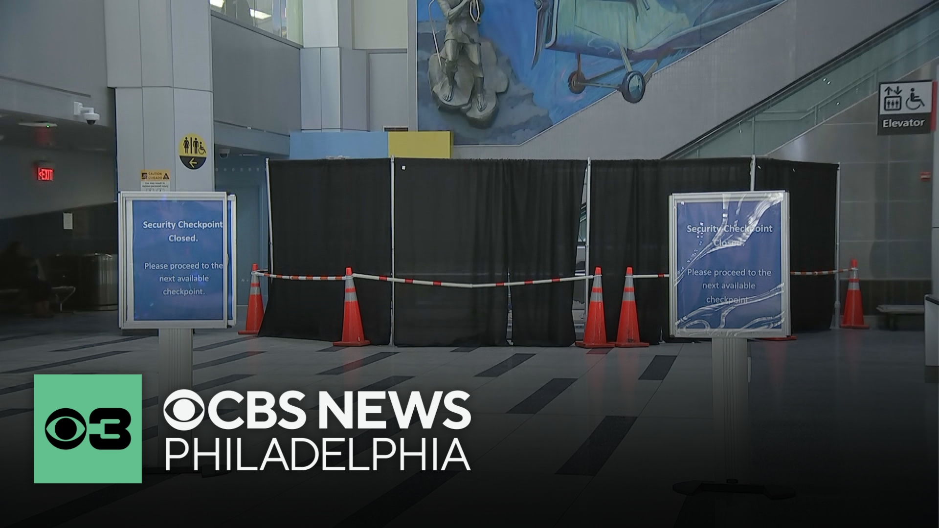 Multiple TSA checkpoints closed at PHL airport during government shutdown