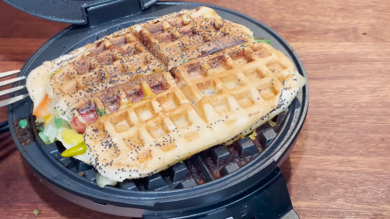 A waffled Chicago hot dog exists and yes it’s real